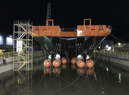 Inflatable Buoyancy Units facilitate float out at Damen Galati Shipyard ...